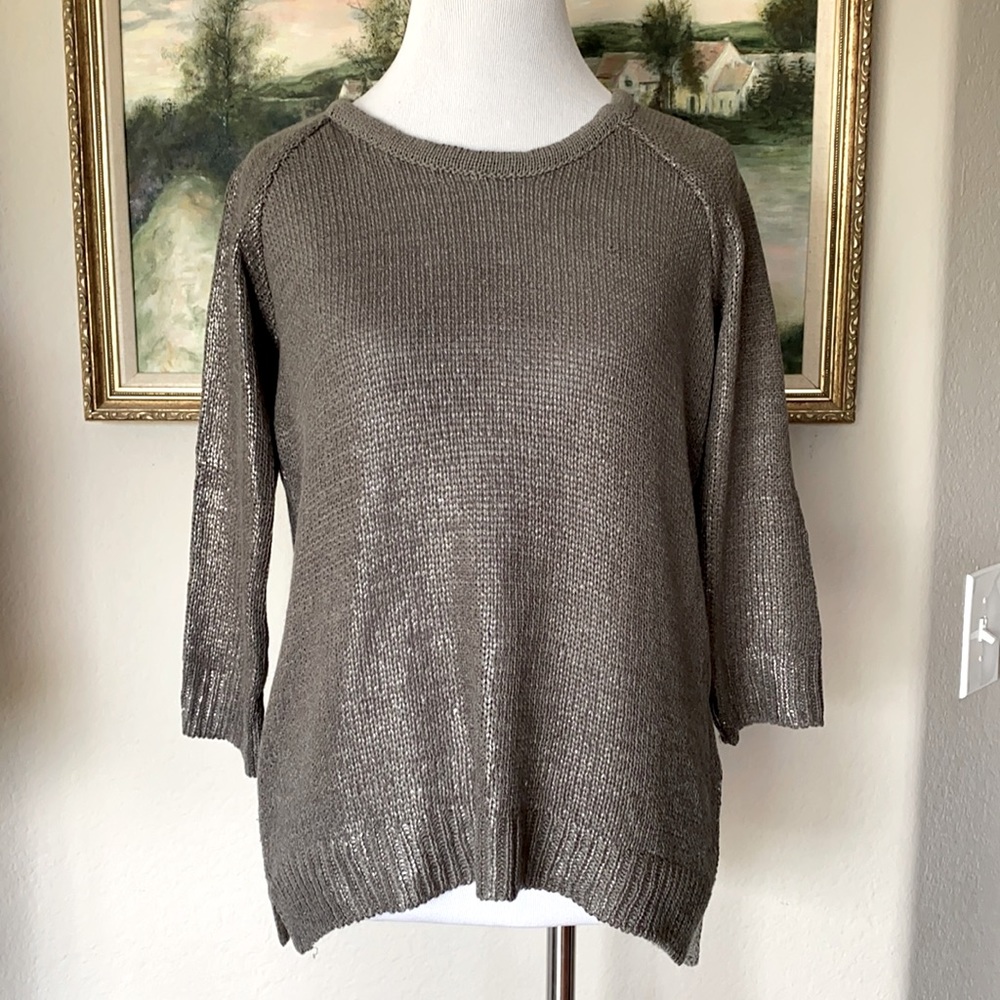 Beautiful Zara Trafaluc Silver Metallic Sweater - Gem